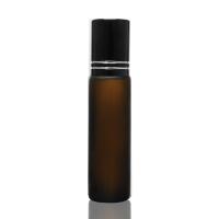 China Perfume Serum Packaging Amber Glass Essential Oil Bottle 8ml With Roller Ball Cap for sale