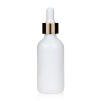 China Empty White Ceramic Boston Glass Bottle Cosmetic Packaging for sale