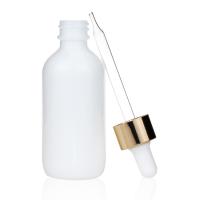 China Empty White Ceramic Boston Glass Bottle Cosmetic Packaging for sale