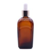 China Square Glass Amber Essential Oil Bottles 15ml 25ml 35ml 50ml 100ml With Dropper for sale