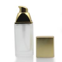 China Clear Frosted 30ml Liquid Foundation Bottles FDA Certified With Gold Cover Cap for sale