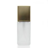 China Clear Frosted 30ml Liquid Foundation Bottles FDA Certified With Gold Cover Cap for sale