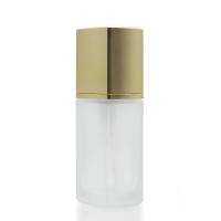 China Clear Frosted 30ml Liquid Foundation Bottles FDA Certified With Gold Cover Cap for sale
