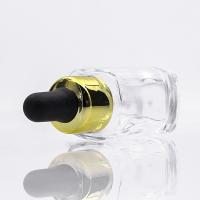 China 15ml Clear Glass Serum Dropper Bottle Square Mini Container for Skin Care Oil for sale