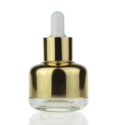 China Fancy Serum Essential Oil Dropper Glass Bottle Makeup Packaging 30ml for sale