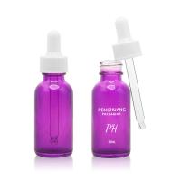 China 30ml Amber Boston Bottle White Pump Sprayer Glass Essential Oil Bottle for sale