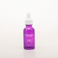 China 30ml Amber Boston Bottle White Pump Sprayer Glass Essential Oil Bottle for sale