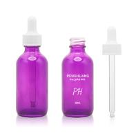 China 60ml Purple Boston Glass Bottles 2oz Massage Essential Oil Skin Care Serum Dropper Bottle for sale