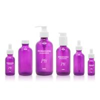 China 60ml Purple Boston Glass Bottles 2oz Massage Essential Oil Skin Care Serum Dropper Bottle for sale