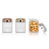 China Long Straight Cylinder Cosmetic Glass Jar 100g Capsule Canning Container for sale