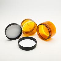 China Wholesale Custom Logo Amber Plastic PET Packaging Cream Jars With Screw Cap for sale