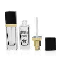 China Square 30ml Clear Liquid Foundation Bottles Cream Emulsion Container for sale