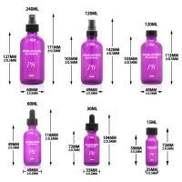 China 60ml 120ml 240ml Purple Boston Bottle 4oz 2oz Essential Oil Glass Dropper Bottle for sale