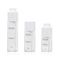 China PET Plastic Round Double Wall Bottle Transparent 15ml 30ml 50ml With Pump for sale