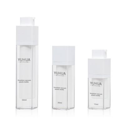 China PET Plastic Round Double Wall Bottle Transparent 15ml 30ml 50ml With Pump for sale