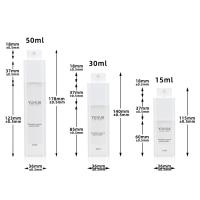 China Transparent Square Shape Bottle Double Wall Bottle Airless Wholesale PET Plastic Bottle 15ml 30ml 50ml for sale
