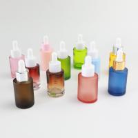 China Frosted Glass Serum Essential Oil Dropper Bottles 30ml For Face Cream Packaging for sale