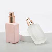 China 35ml Liquid Foundation Bottles Gold Square Skin Care Cosmetic Packaging for sale
