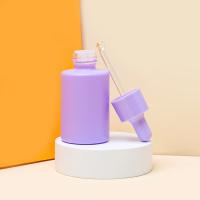 China 150g Pink Blue Oil Dropper Glass Bottle Cylinder Round Shape for sale