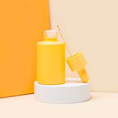 China OEM Yellow Color Serum Glass Bottles Oil Dropper Packaging for sale