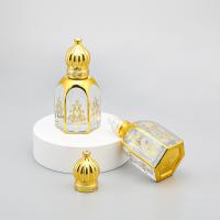 China Beauty Packaging Mini Glass Roll On Bottles 12ml For Perfume Packaging Golden Glittering for sale