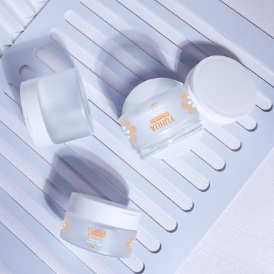 China 180g Custom Logo Wide Mouth Round Plastic Packaging Body Scrub Jar With Screw Cap for sale