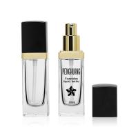 China Square Shape Lotion Glass Bottle Foundation Cream Packaging 30ml for sale