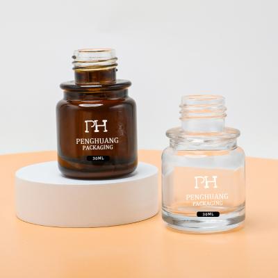 China Skin Care Oil Packaging Glass Dropper Cap Bottle Mini Amber Color Customized for sale