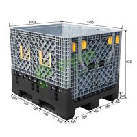 China Heavy Duty Plastic Folding Large Container 1200x1000x975mm For Automotive Factory for sale
