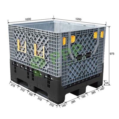 China Heavy Duty Plastic Folding Large Container 1200x1000x975mm For Automotive Factory for sale