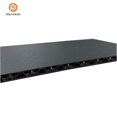 China Rough Textured 10mm Black PP Honeycomb Board For Flight Case for sale