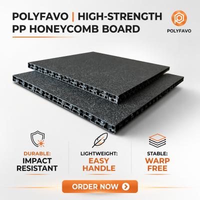 China 7mm Black Flight Panels Lightw 2800gsm Flight case Material PP Honeycomb Panel for Flight Case for sale