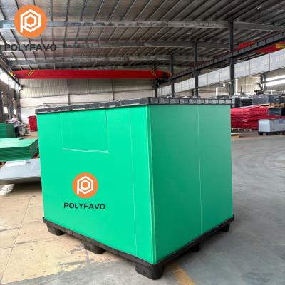 China Pallet Stacking Shipping Boxes 1220 * 1140* 900 mm Collapsible Plastic Pallet Honeycomb Sleeve Box Panel Sleeve Box for sale
