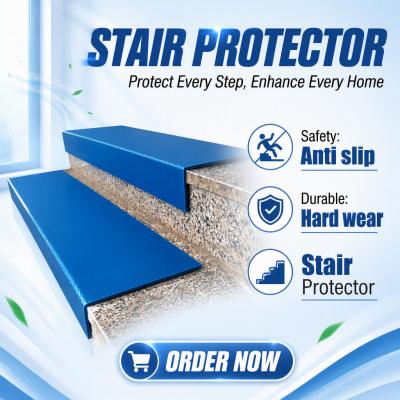 China Flame Retardant Stair Protection Board 5mm PP Honeycomb Panel Felt Covered One Piece Bent Edge Stair Tread Protector Indoor for sale