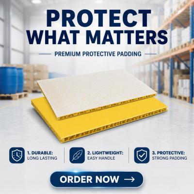 China Custom Color Floor Protection Board, Honeycomb Panel 3mm 5mm V2 Flame Retardant, Waterproof Panel with Logo Printing for sale