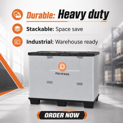 China Collapsible Pallet Box for Warehouse Storage and Logistics Transport, Heavy Duty Foldable Bulk Box, Stackable with Lid for sale