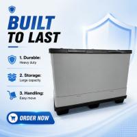 China Reusable Collapsible Pallet Box, Stackable Foldable Bulk Box, Dynamic Load 300kg Static Load 500kg, Custom Color Logo for sale