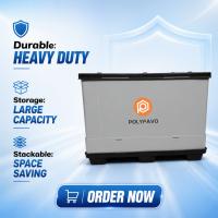 China Collapsible Bulk Box for Warehouse, Foldable Pallet Box Wall Thickness 10mm 12mm, Stackable Custom Brand Logo Printing for sale