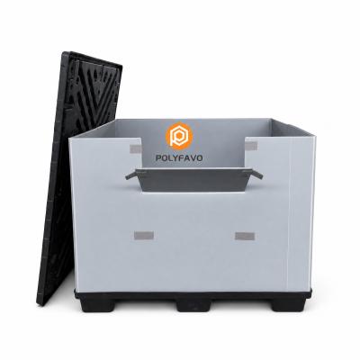 China Collapsible Pallet Box Heavy Duty, Bulk Container 10mm 12mm Wall Thickness, Custom Color Logo Printing with Design Support for sale
