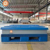 China Collapsible Pallet Box with Windows Cutouts for Inspection, Wall Thickness 10mm 12mm, Stackable Custom Color Logo Printing for sale