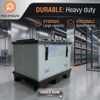 China Custom Logo Collapsible Pallet Box, Injection Blow Molded Lid and Base, 300kg Dynamic 500kg Static Load, 10mm 12mm Wall for sale