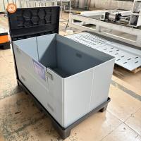 China Custom Logo Collapsible Pallet Box, Injection Blow Molded Lid and Base, 300kg Dynamic 500kg Static Load, 10mm 12mm Wall for sale