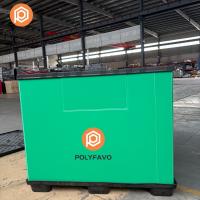 China Collapsible Bulk Box Wall Thickness 10mm 12mm Options, Custom Cutouts Windows, Stackable Returnable Pallet Box Logo Print for sale