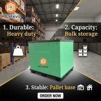 China Collapsible Bulk Box Wall Thickness 10mm 12mm Options, Custom Cutouts Windows, Stackable Returnable Pallet Box Logo Print for sale
