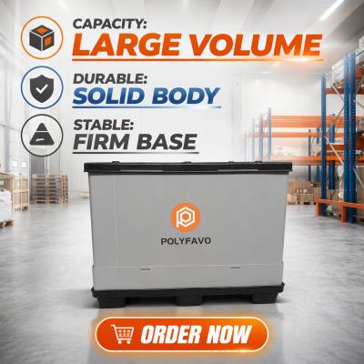 China Gaylord Box, Collapsible Bulk Container Reusable Bulk Container, Plastic Pallet Box 10mm 12mm Wall 500kg Static Custom Logo for sale