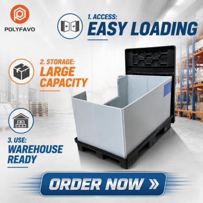 China Returnable Plastic Crates, Reusable Pallet Boxes Collapsible Pallet Crate, Foldable Plastic Pallet Box 500kg Static Load for sale