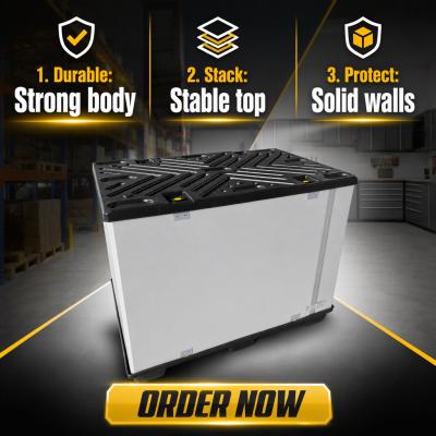 China Fast Assembly Two C Type Coaming Box, EVA Lining Protective Design, Foldable Pallet Sleeve Container Stackable for sale