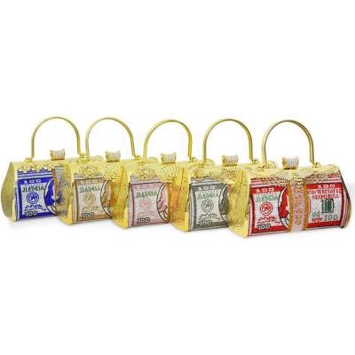 China Bridal Princess Handbag Crystal Clutch Evening Bags Party Evening Purse Clutch Bag Fashion Dollar Print Shoulder Bag for sale