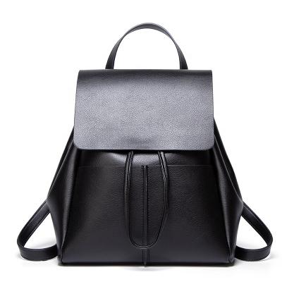 China Newest Drop Shipping Hot Classic Waterproof Women's Casual Students Custom Logo Leather Backpack Bag for sale
