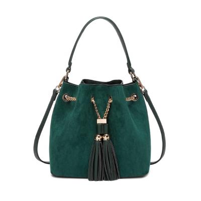 China High Quality Fashion Bags 2022 Custom Made PU Bucket Tassel Leather Drawstring Bag Women Handbags Ladies for sale